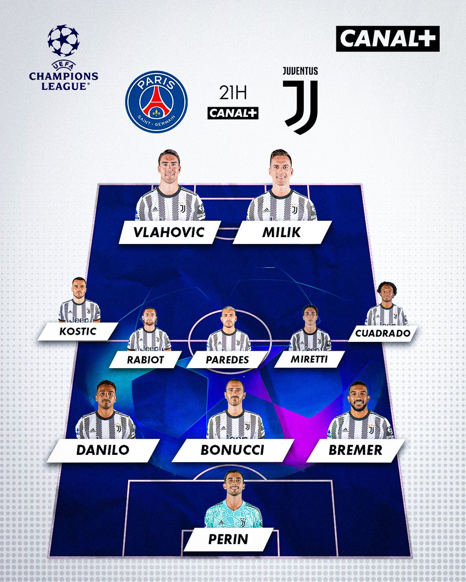 CANAL+ Foot on Twitter: "🔴OFFICIEL : la compo de la Juve ! 🔙 Les anciens milieux parisiens ...