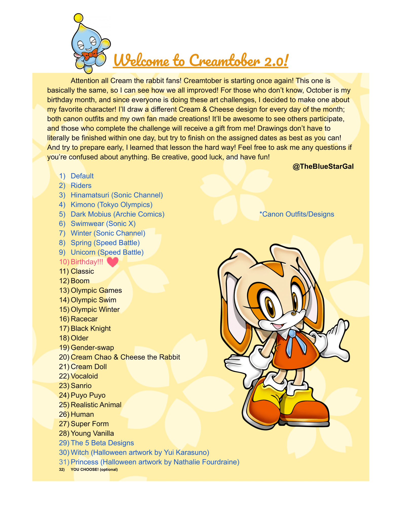 TheBlueStarGal on Twitter: "Second verse, same as the first! The Cream the Rabbit October ...