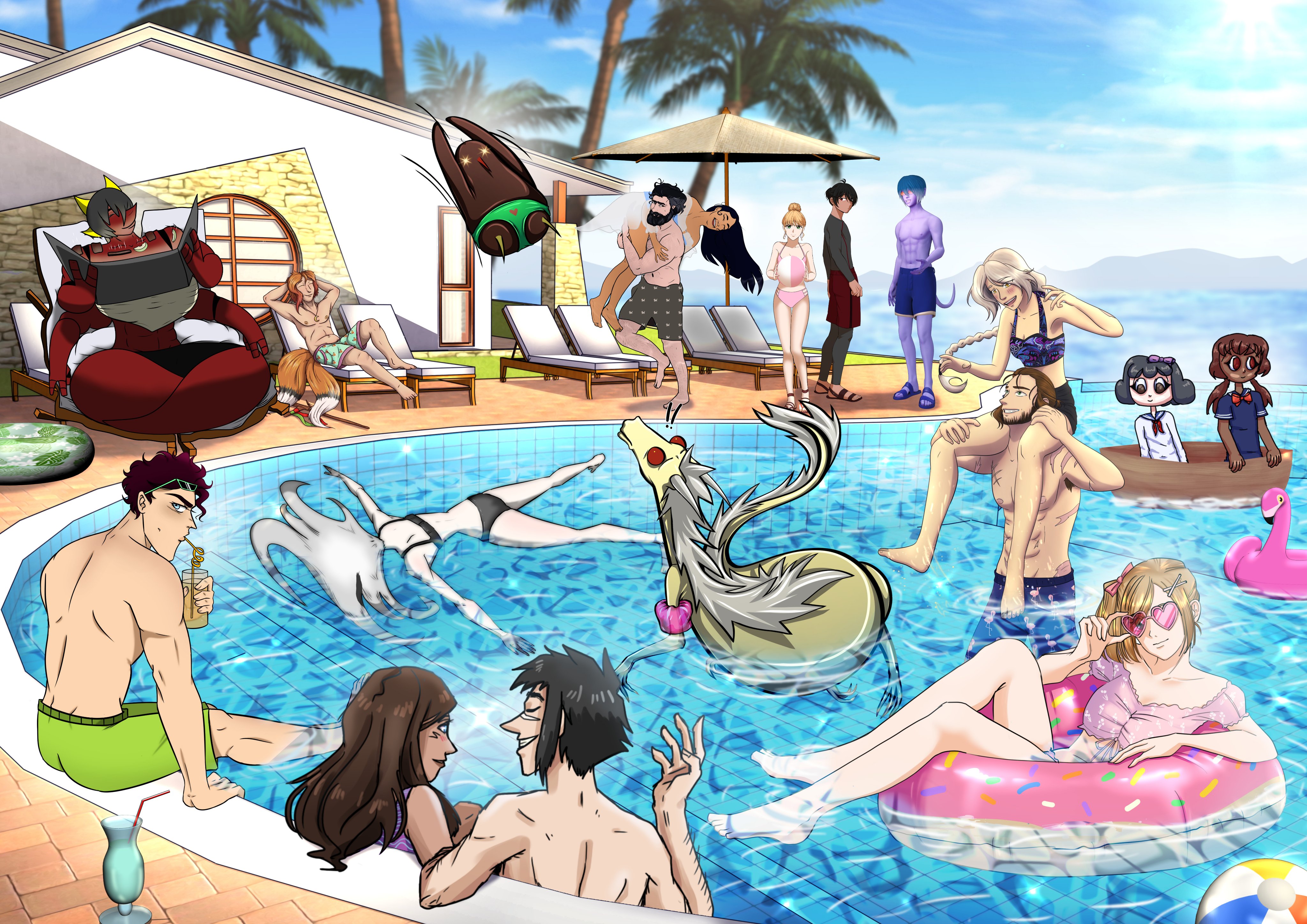Orange Nek0 🐈 on Twitter: "Join in on our summer pool party! 🏊How many Webtoon Canvas characters ...