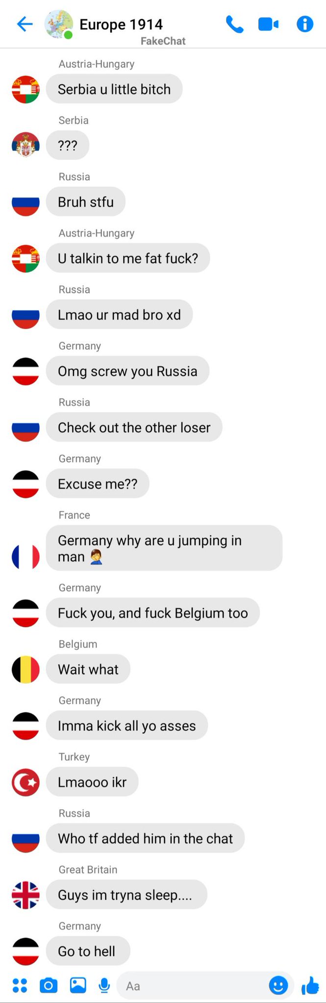 r/HistoryMemes on Twitter: "If WW1 was a group chat https://t.co/YKHFc80Pmy https://t.co ...