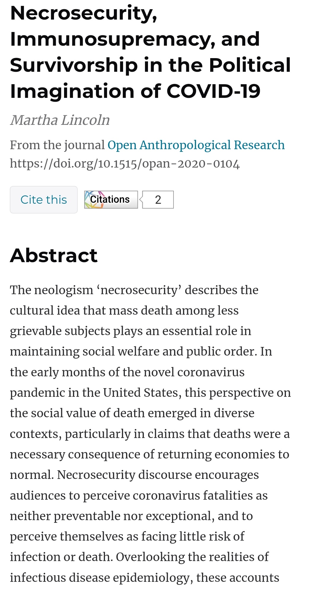 Irene Tosetti, MD on Twitter: "Necrosecurity The policy of normalizing deaths to preserve ...