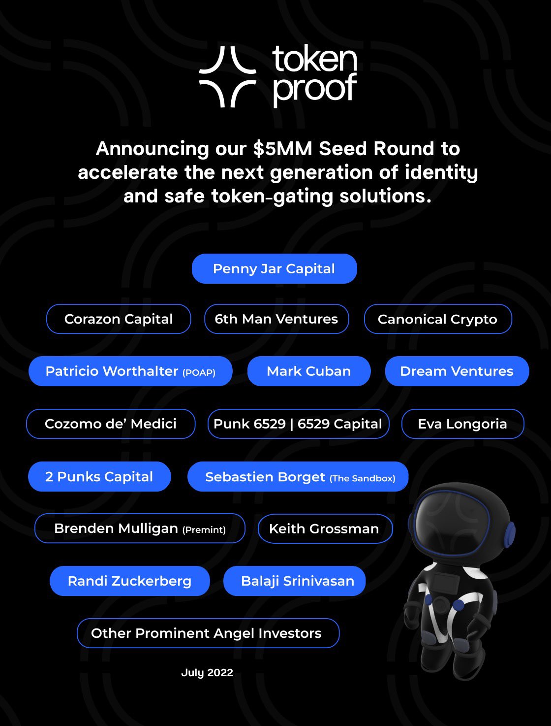 tokenproof.xyz on Twitter: "We are thrilled to announce the close of our $5MM seed round to ...