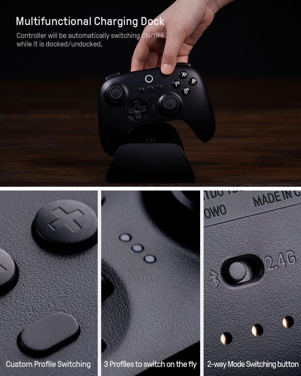 Wario64 on Twitter: "8Bitdo Ultimate Bluetooth Controller with Charging Dock, Bluetooth ...