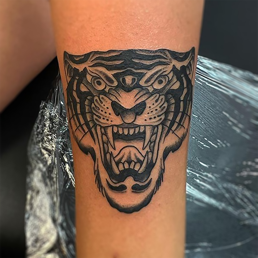 Traditional Tiger Head Tattoos
