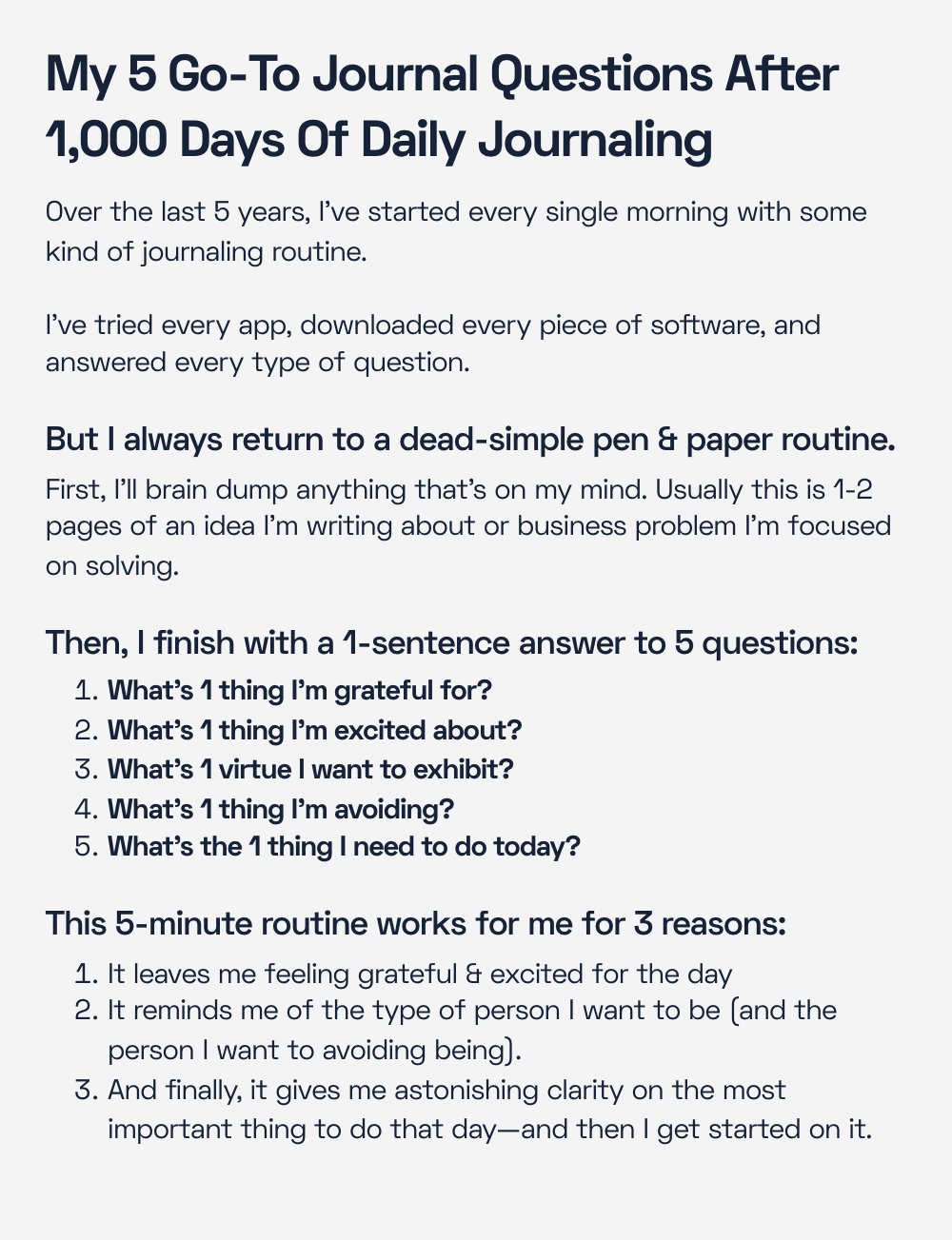 Dickie Bush 🚢 on Twitter: "My 5 Go-To Journal Questions After 1,000 ...