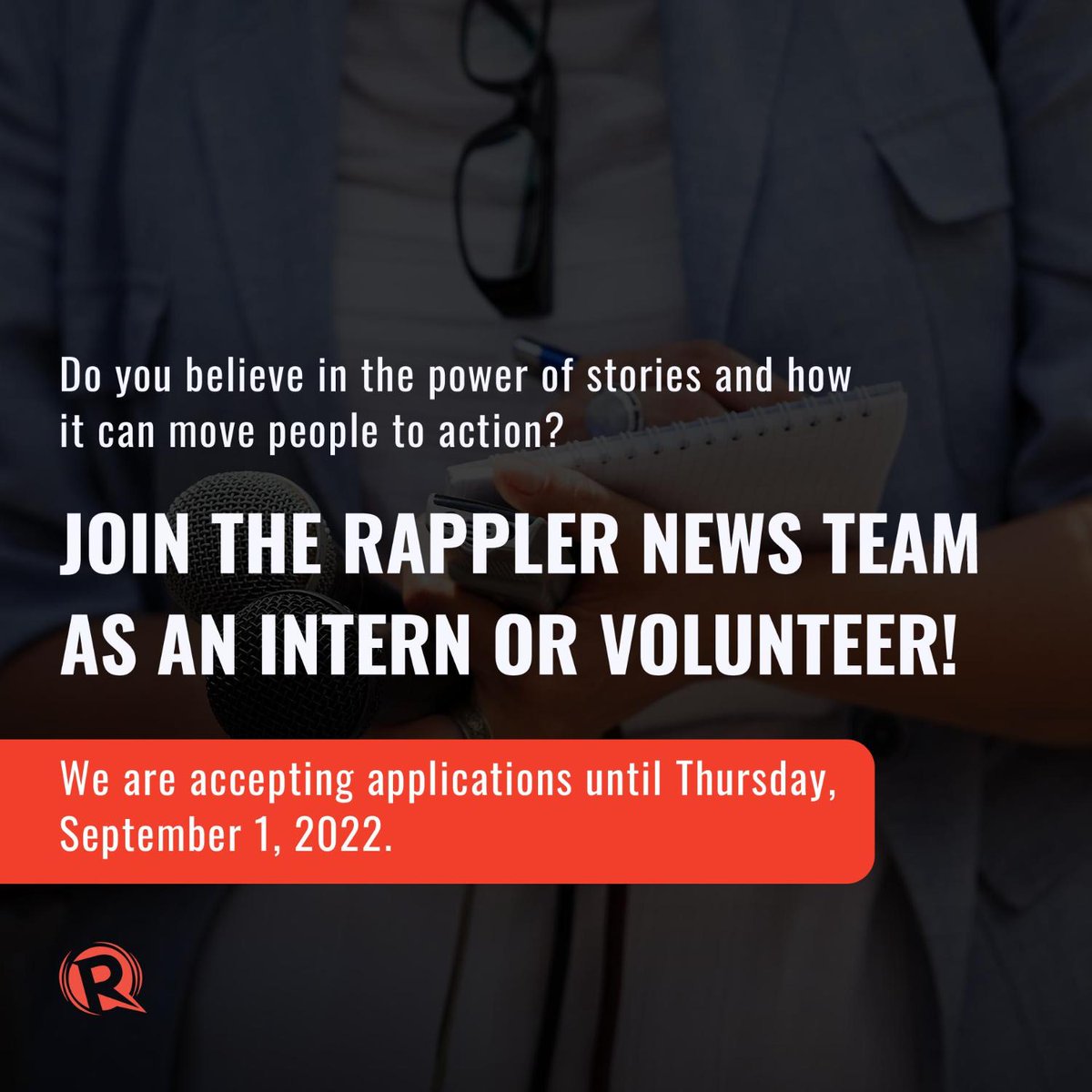MovePH on Twitter: "Be a Rappler intern or volunteer today! Assist reporters, research what ...