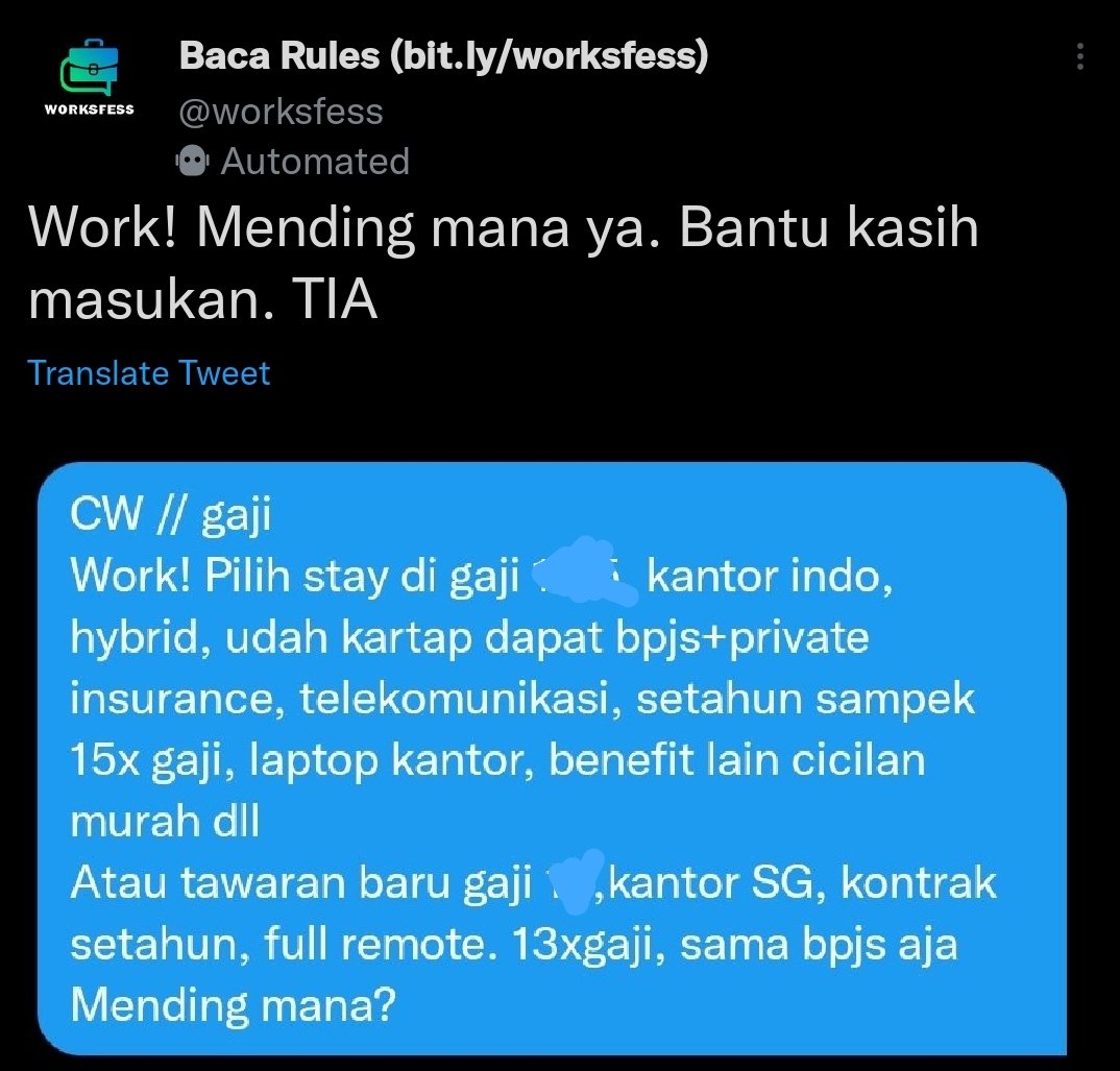 Baca Rules (bit.ly/worksfess) on Twitter: "Work! Aku sendernya ini. Sebelumnya terima kasih ...