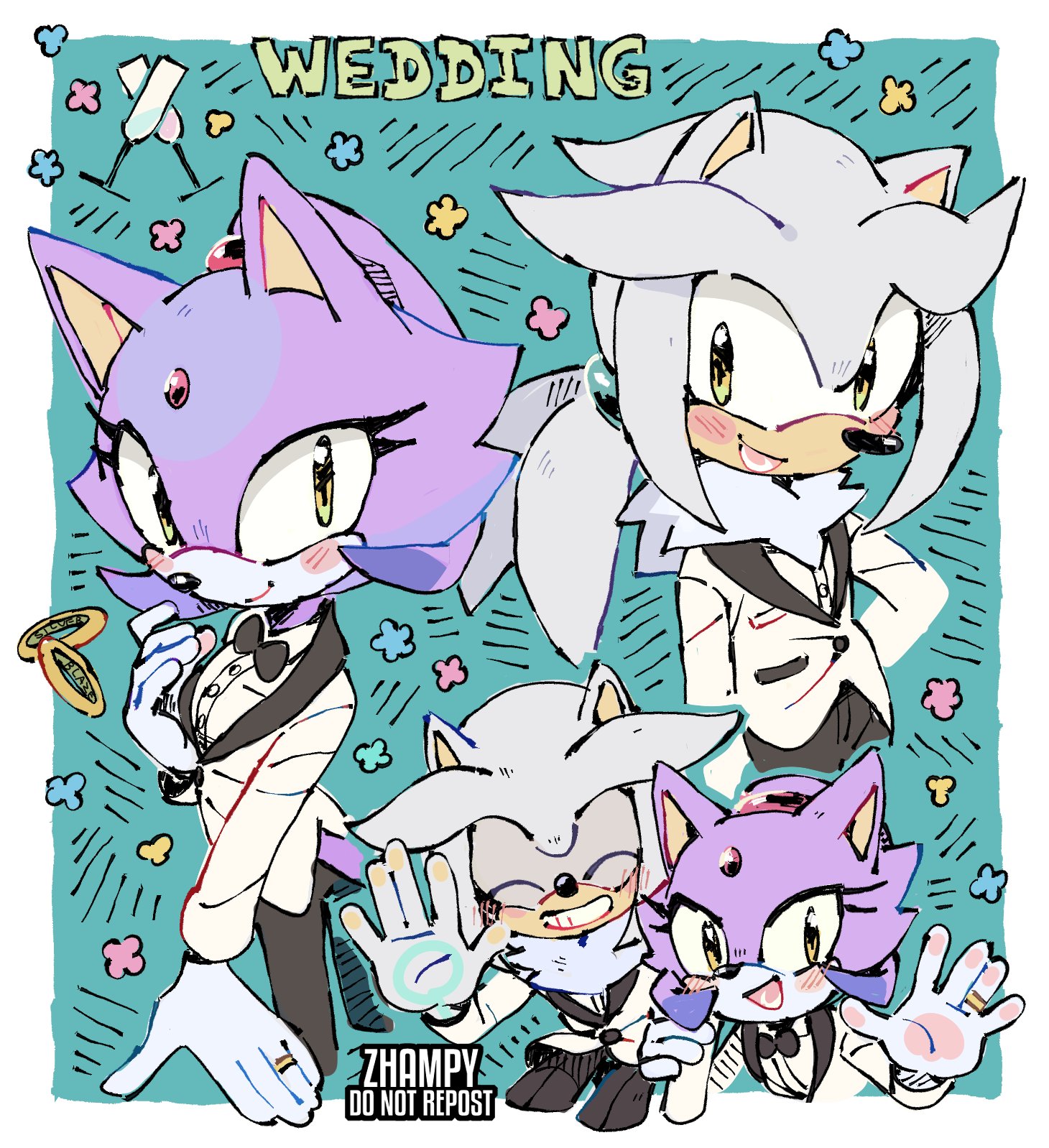 Blaze The Cat And Silver The Hedgehog Wedding Silver, Blaze, Tangle,