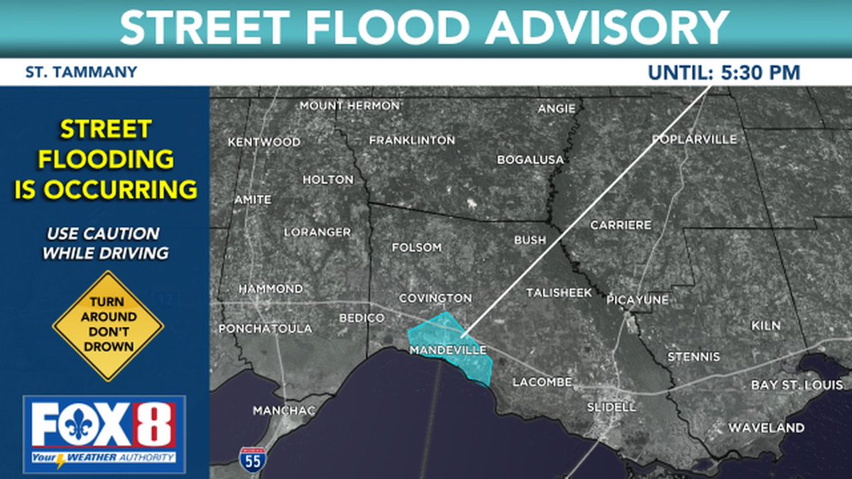 FOX 8 New Orleans on Twitter: "STREET FLOOD ADVISORY: Heavy rain is ...
