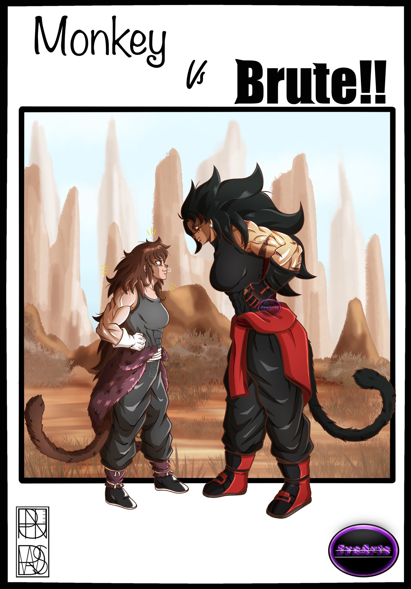 Puffin Draws on Twitter: "Monkey VS Brute! Collab with @EvaXartss Enjoy! #dragonballoc # ...