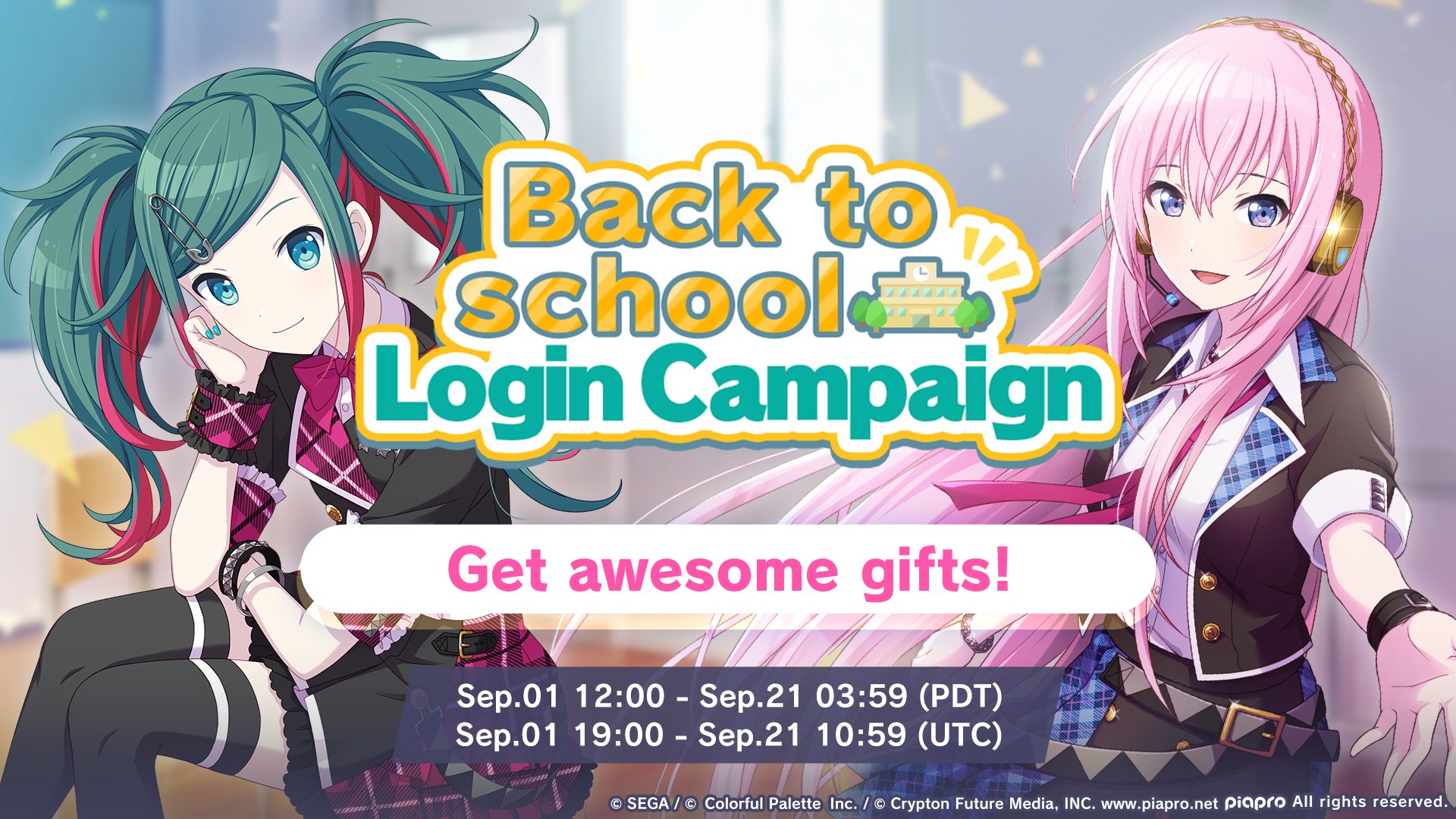 HATSUNE MIKU: COLORFUL STAGE! on Twitter: "Get ready for school with our "Back To School Login ...
