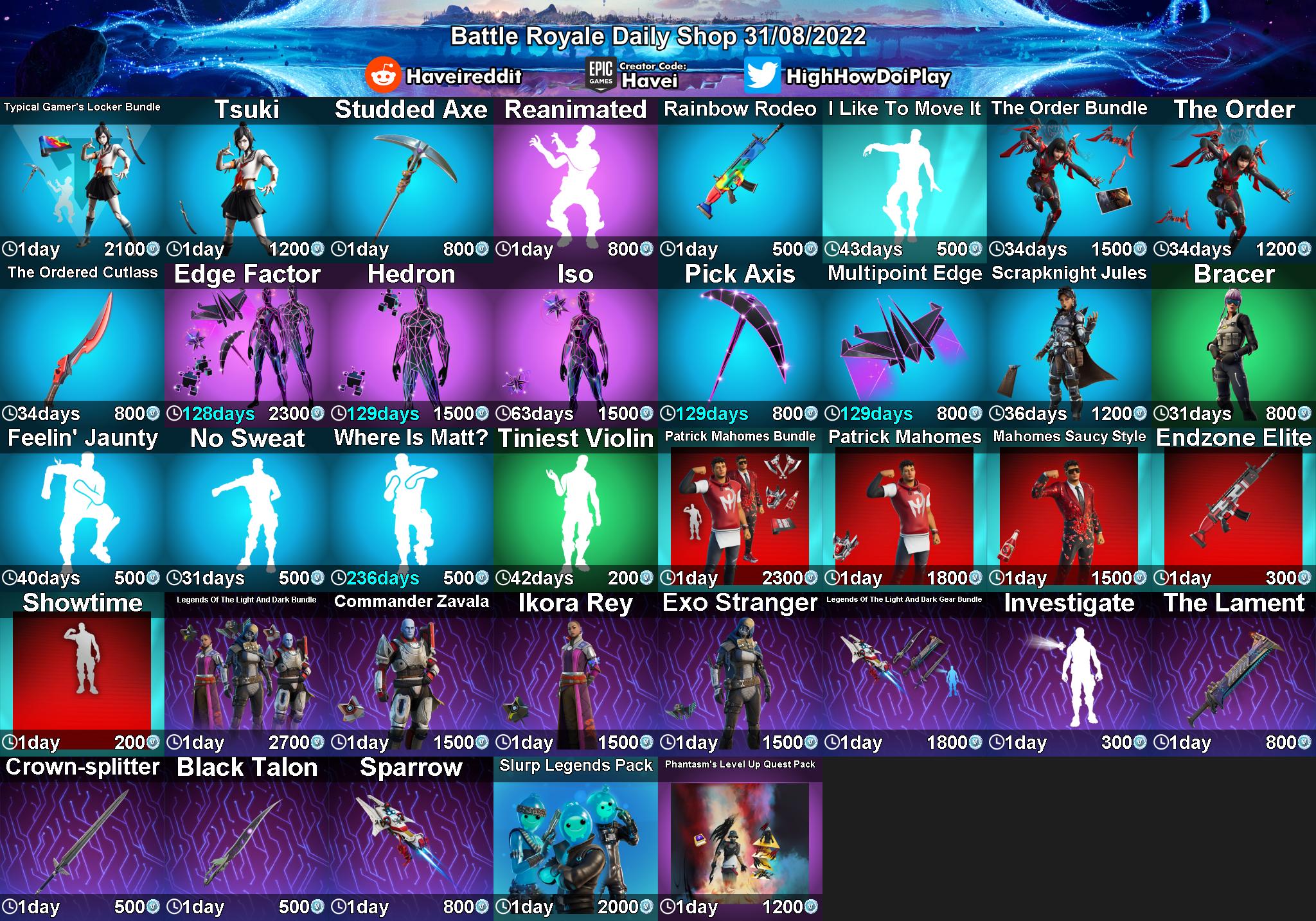 🦁fortnite Stwandbr Leaks🦁 On Twitter Tienda De Battle Royale 300822 Battle Royale Store 30