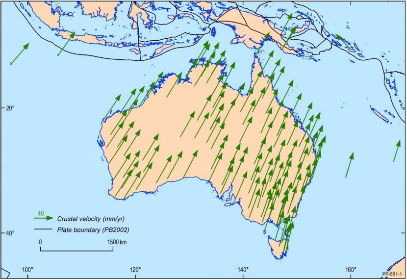 Geoscience Australia on Twitter: "Australia's tectonic plate is moving approx. 7 cm/yr & to ...