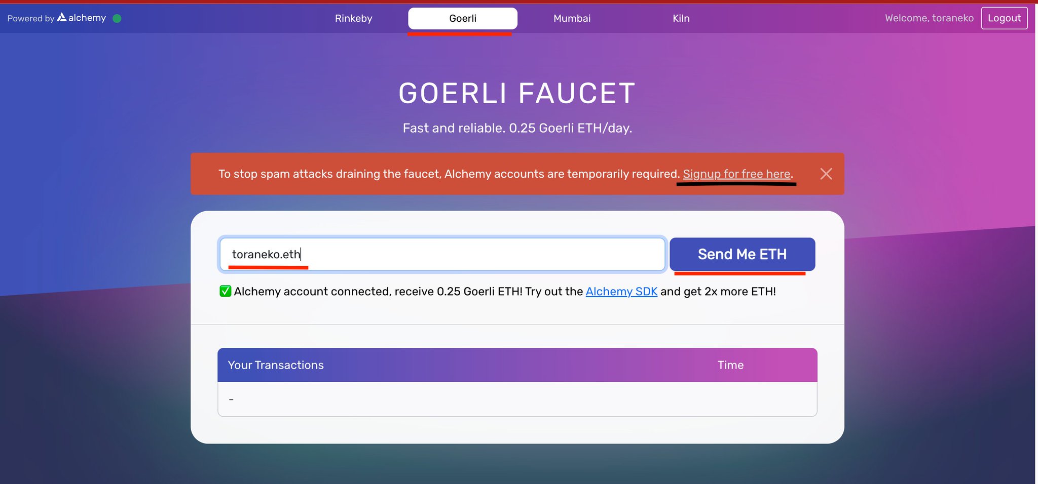 toraneko (💙,🧡) on Twitter: "1️⃣ Goerli ETH (L1) をFaucetからGet 🔸 サイト：https://t.co/XkCOvHIHXb 🔸 ...