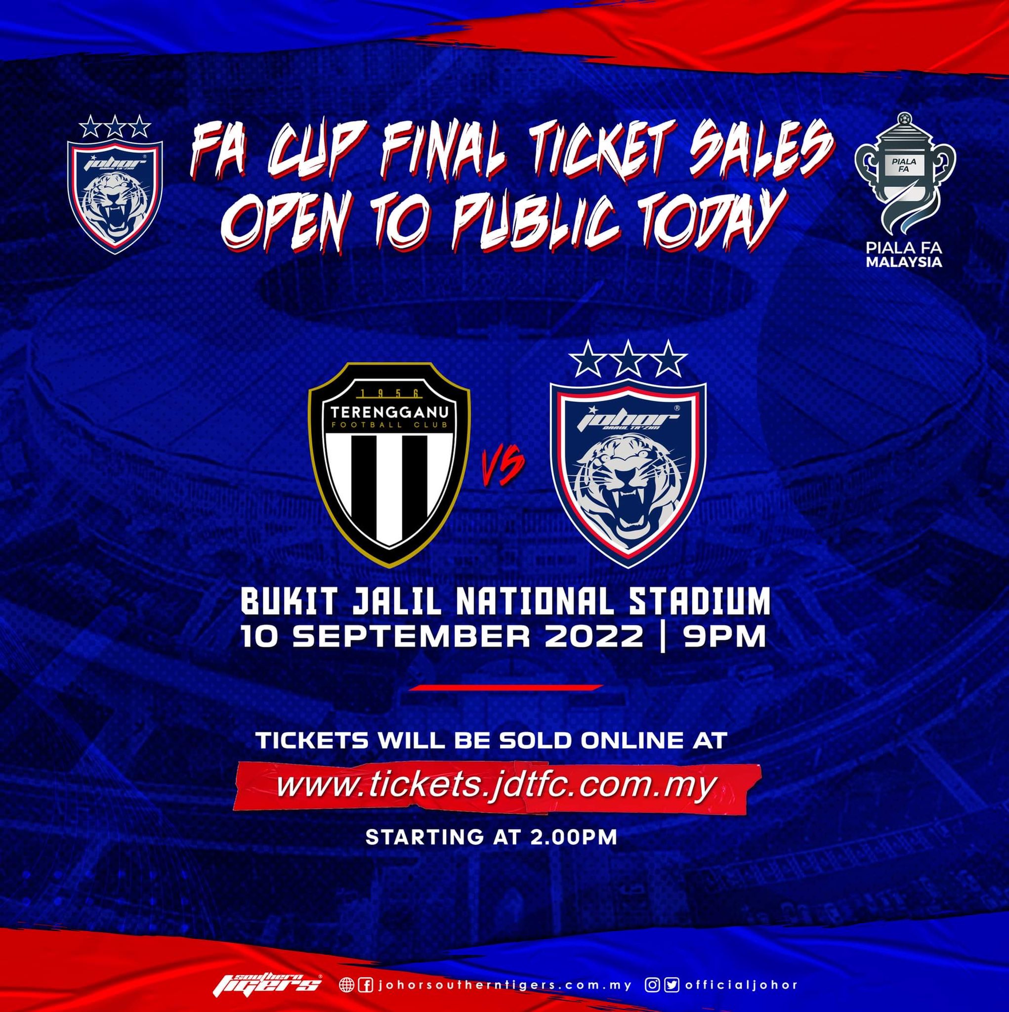 JOHORSouthernTigers on Twitter: "Tickets for the FA Cup final between Johor Darul Ta'zim FC (JDT ...
