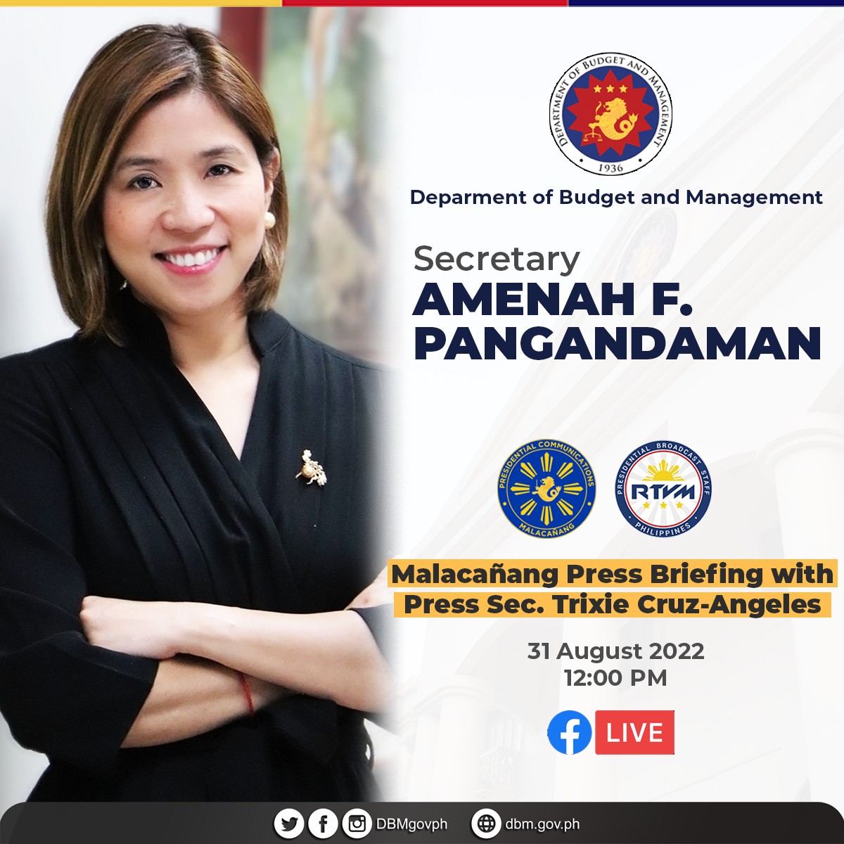 Dbm Philippines On Twitter Watch Dbm Secretary Amenah F Pangandaman