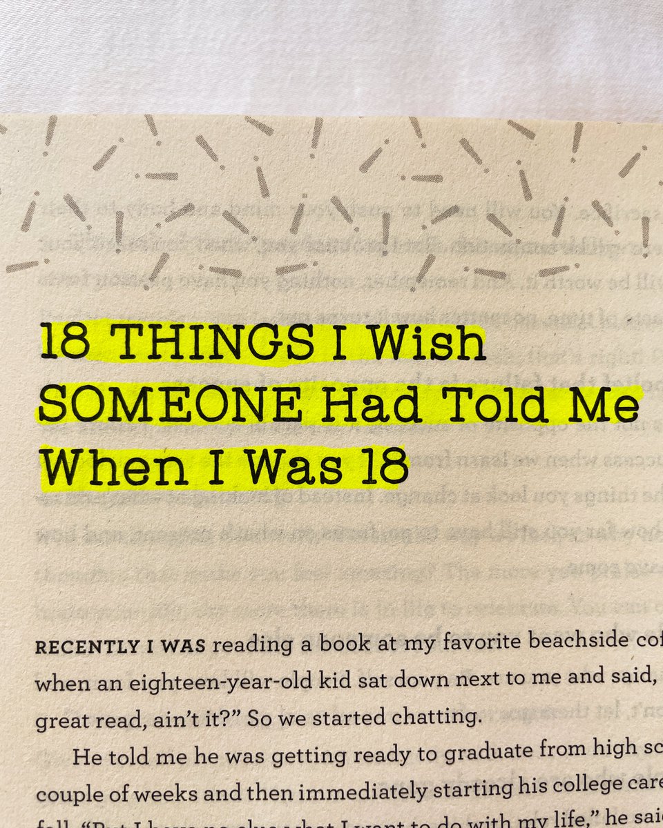 18 Things I Wish Someone Had Told Me When I Was 18 (thread) - Thread ...