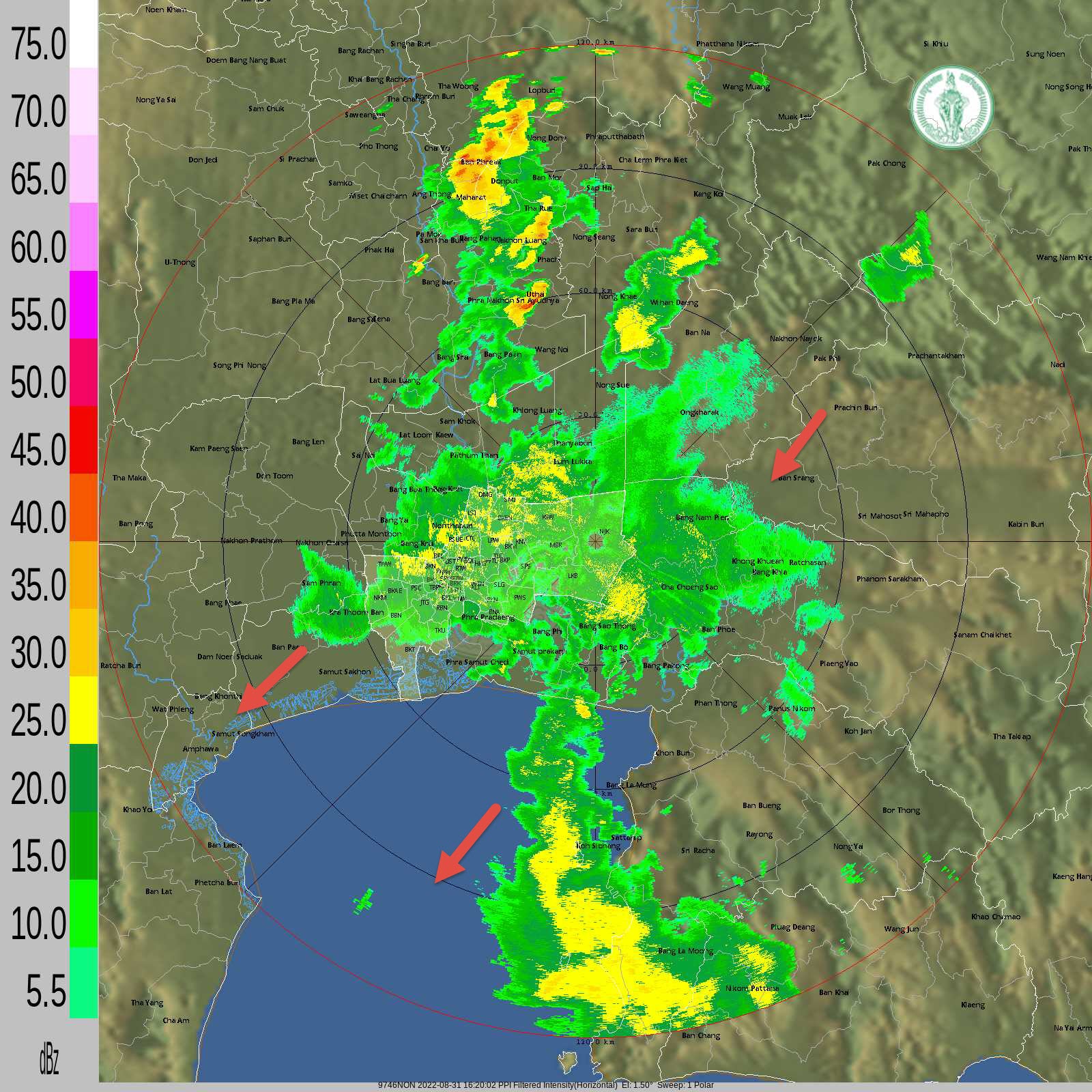 JS100 on Twitter: "เวลา 16.30 น. #ฝนตก ปกคลุมพื้นที่ กทม. ต่อเนื่อง จ.ปทุมธานี จ.ฉะเชิงเทรา จ. ...