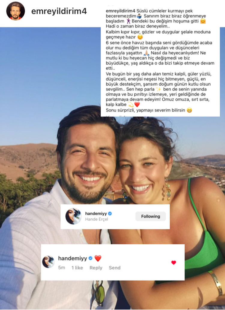 Nirush ️👩‍🎓 🌟🌠 on Twitter: "Omg !!!!!! Our girl hande liked and commented on her old friend Emre ...