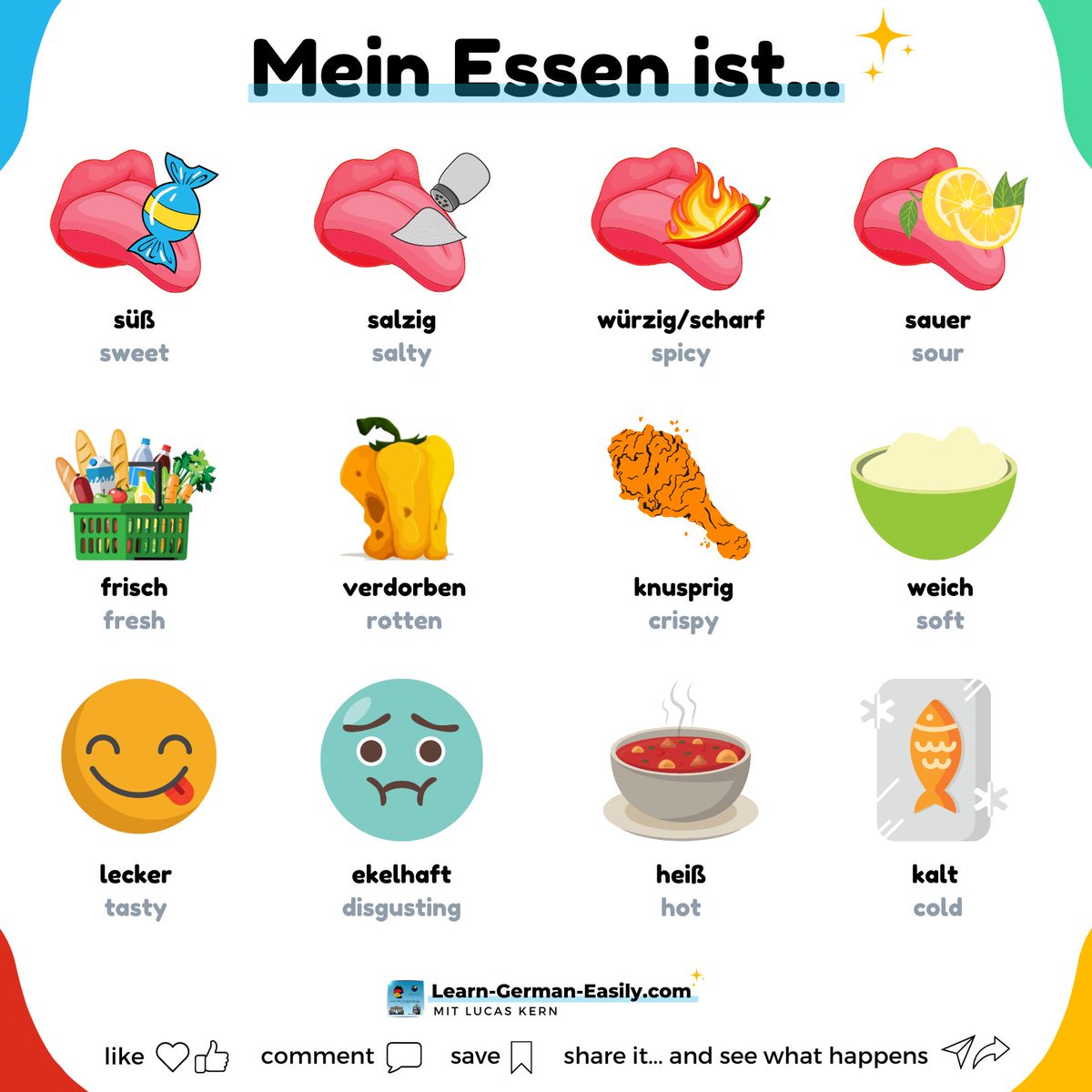 Learn-German-Easily on Twitter: "🇩🇪 🍬🌶️👅 Today I want to show you a few ...