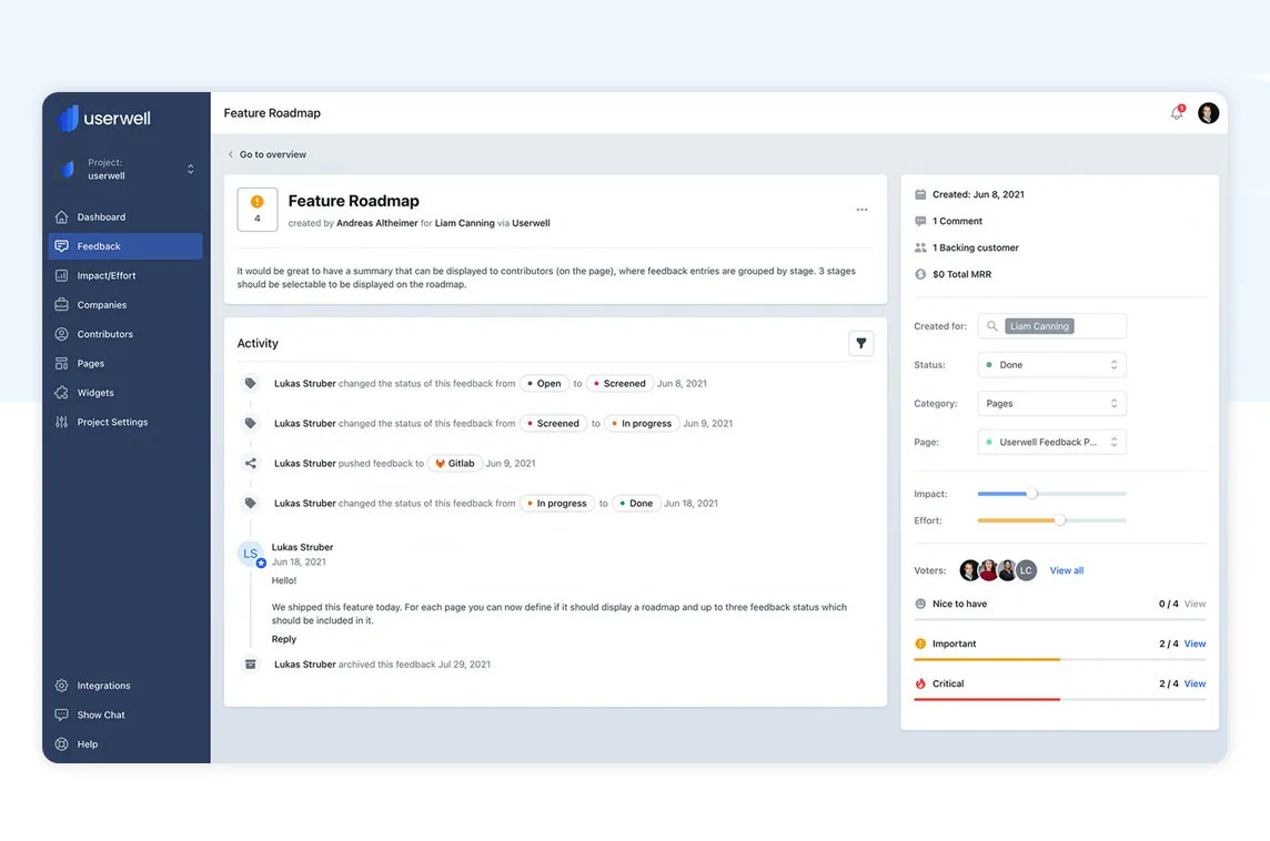 Madewithvuejs On Twitter The Feedback Management Software Getuserwell Is Madewithvuejs It