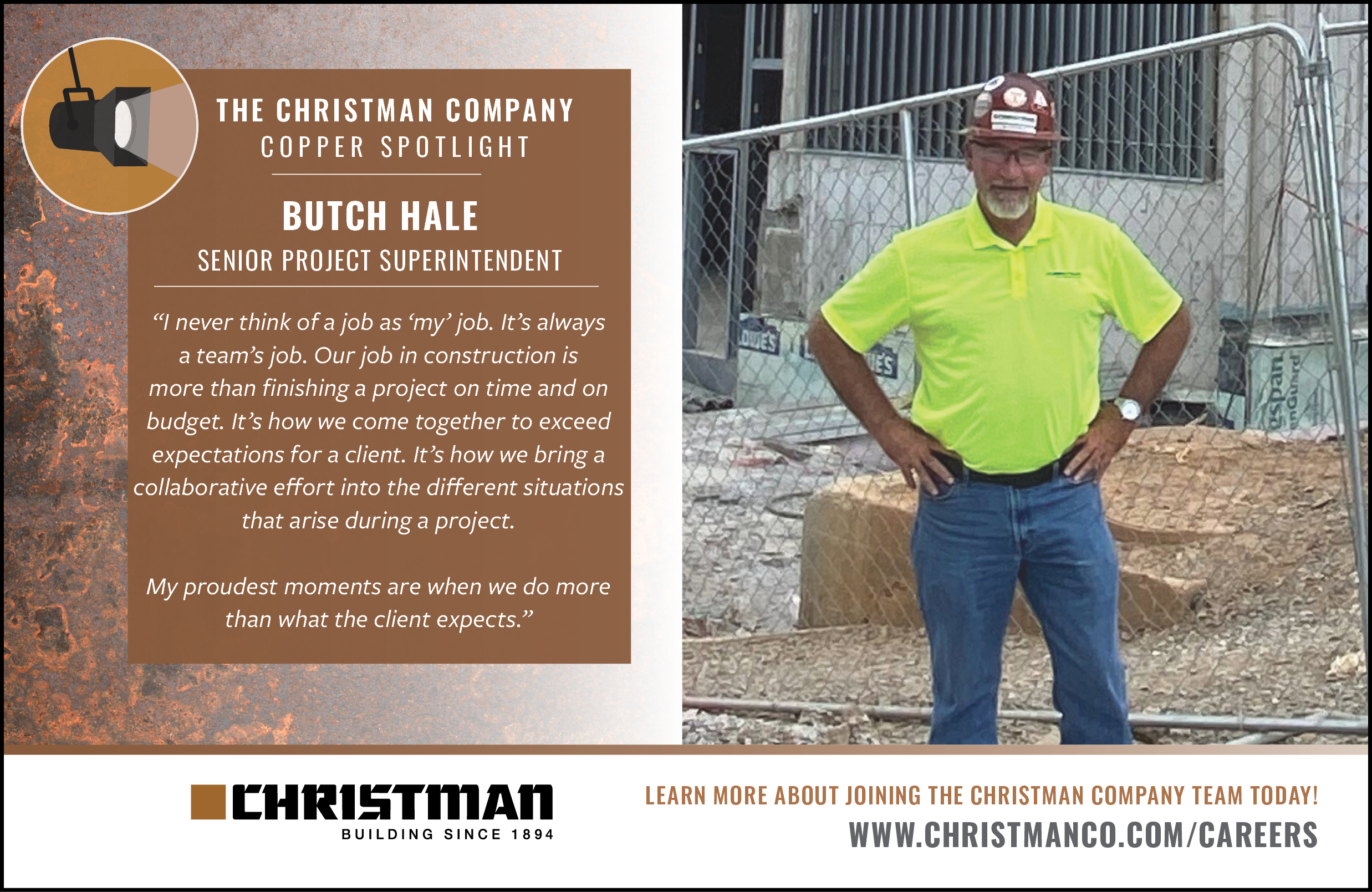 The Christman Company on Twitter: "Today's Copper Spotlight features experienced senior ...