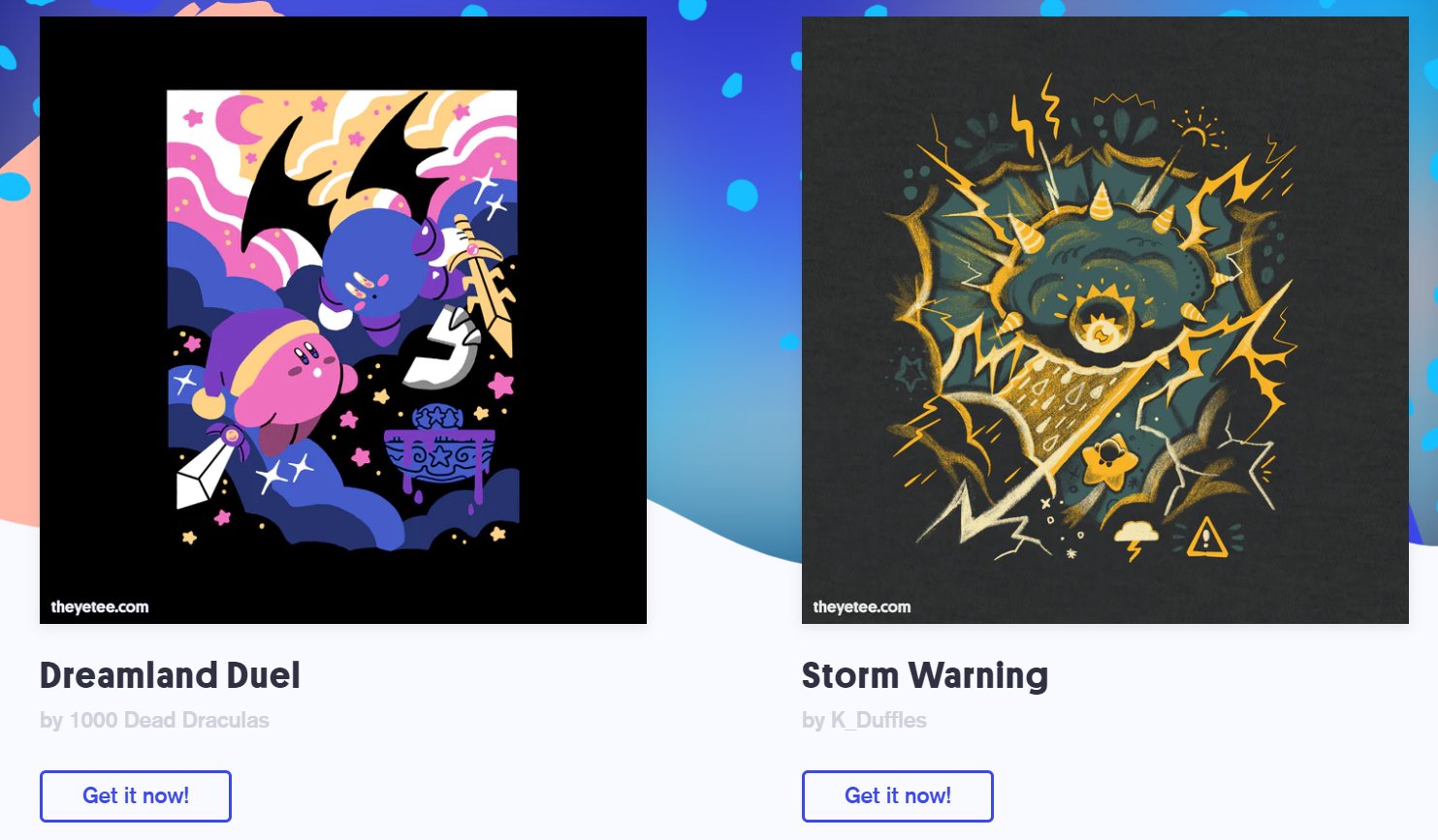 Wario64 on Twitter: "Kirby t-shirt/longsleeve/tank top on today's The Yetee designs https://t.co ...