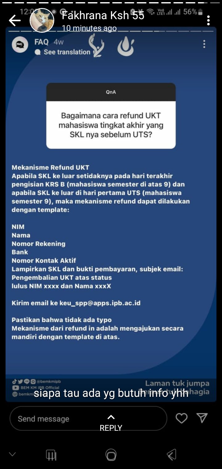 Draft IPB on Twitter: "punten prosedur minta pengembalian ukt smt 9 krn udah lulus sblm uts gmn ...
