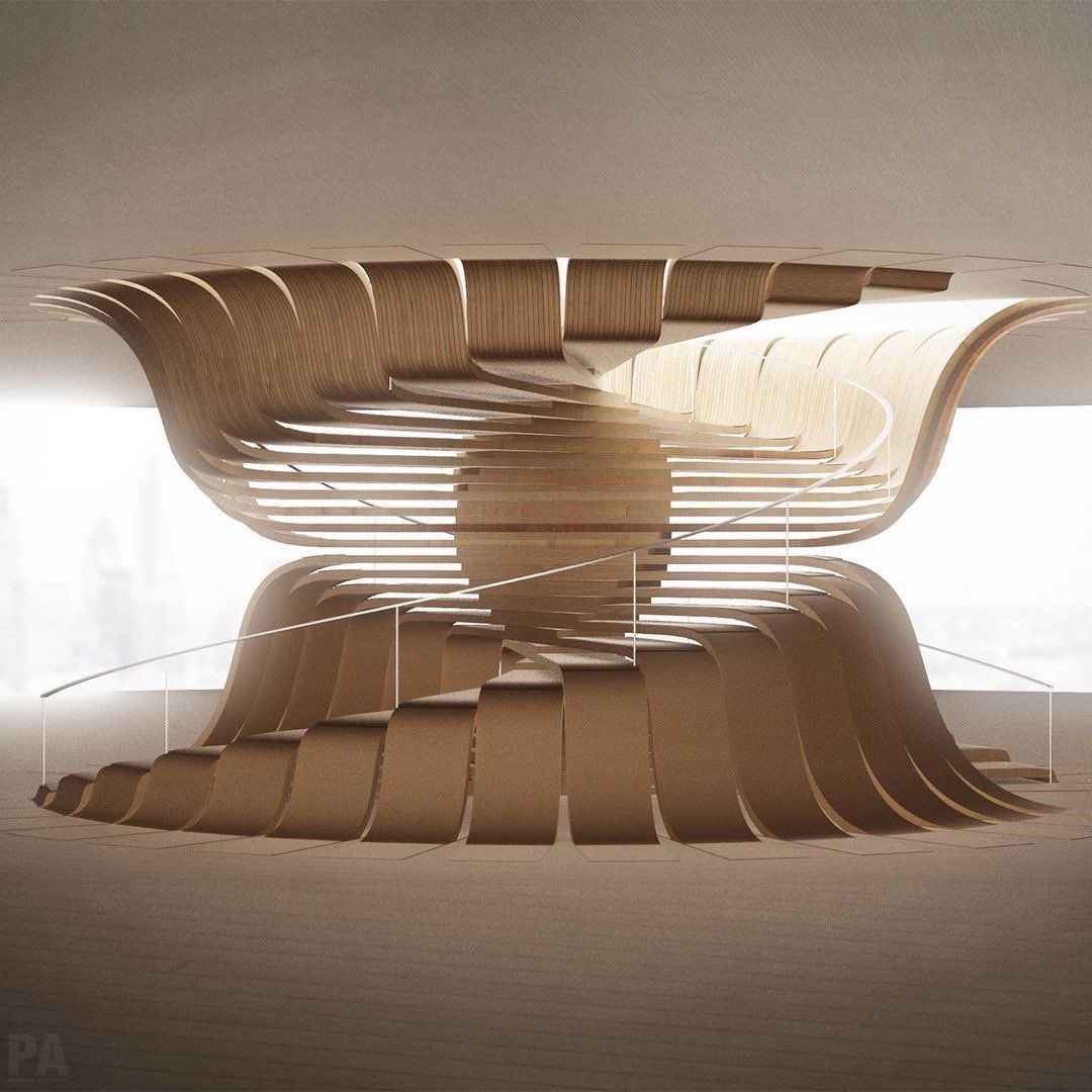 ParametricArchitecture on Twitter: "Interstellar staircase is a proposal by Y.S. Lam, forming a ...