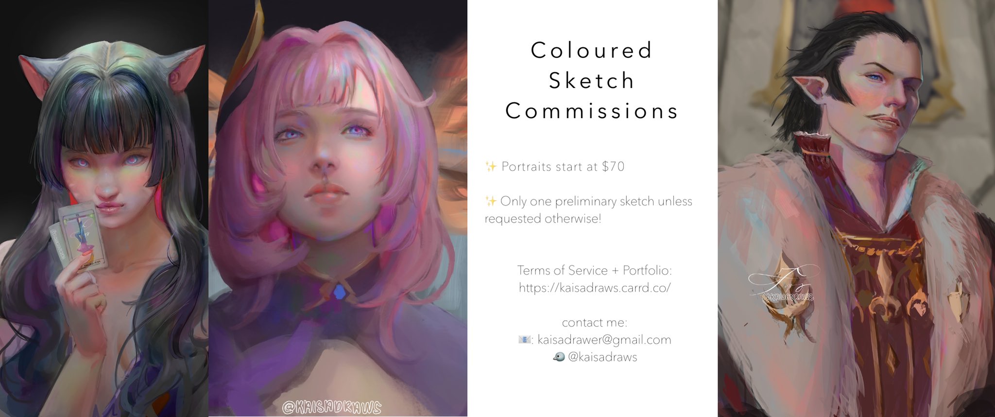 kaisa on Twitter: "[rts greatly appreciated!] my coloured sketch commissions are open! portfolio ...