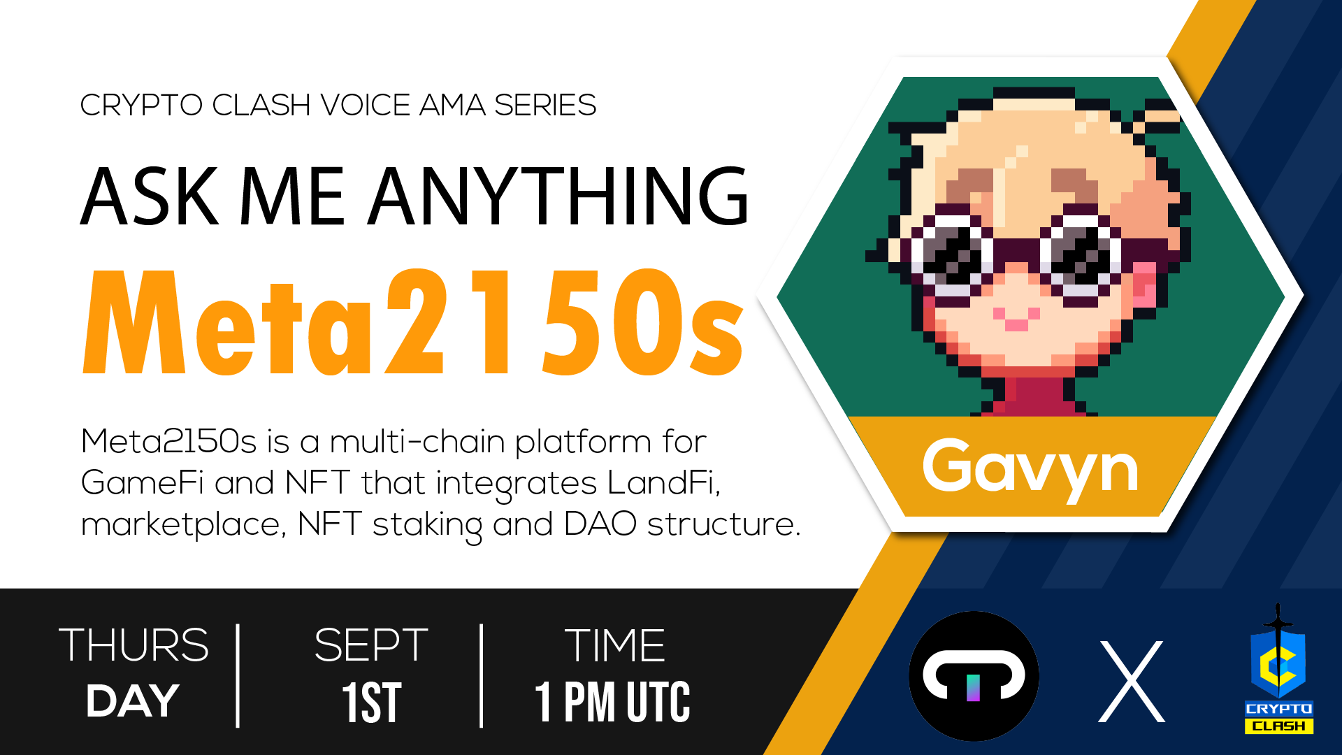 Crypto Clash on Twitter: "🔊 Voice AMA Series With Meta2150s📍 🎁Prize: $50 BUSD ( 5 Winners From ...