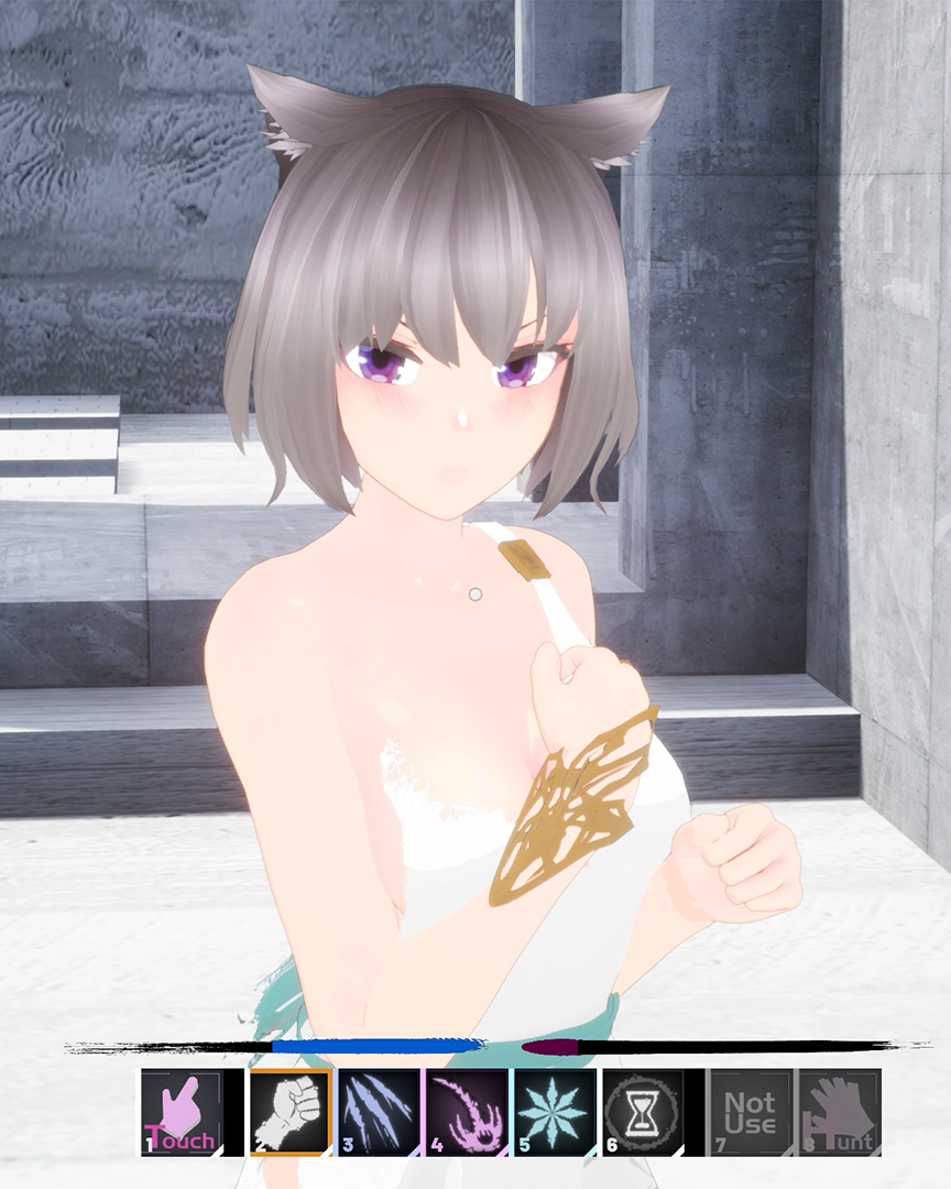 Ulimworks on Twitter: "今作のヒロインです いたずらすると睨まれます 頭トポロジはsonoさん、髪型はむたさんよりお借りしていす #indiegame #UE4 ...