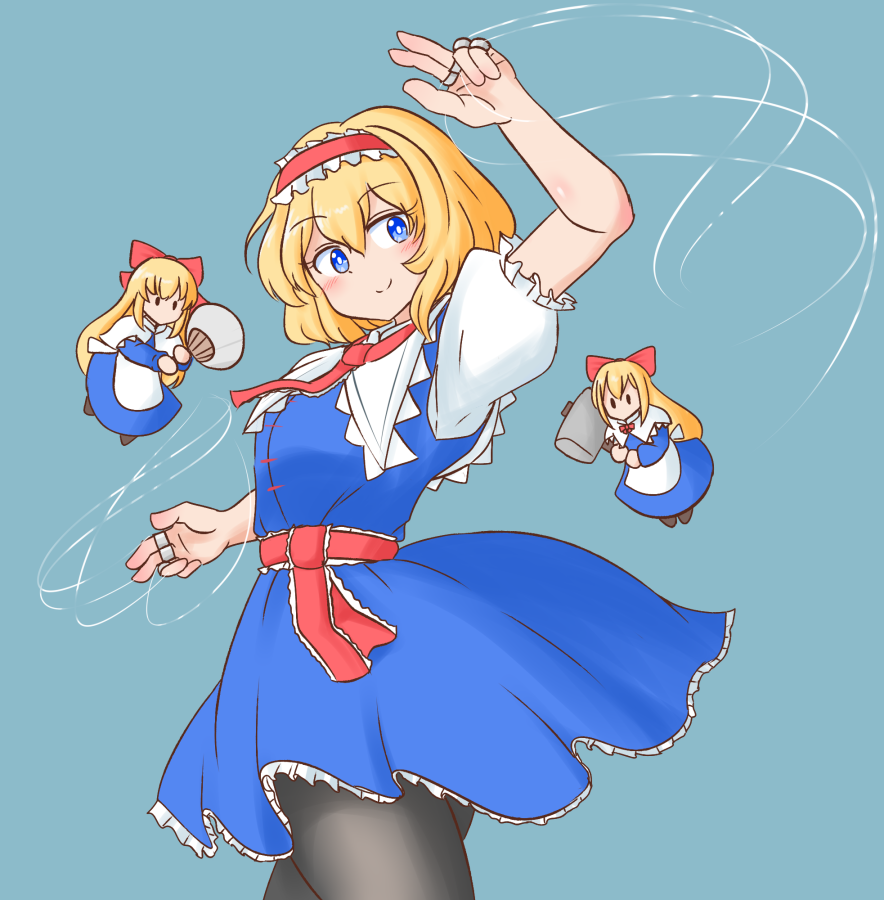 alice margatroid ,shanghai doll blonde hair hairband dress blue eyes ...