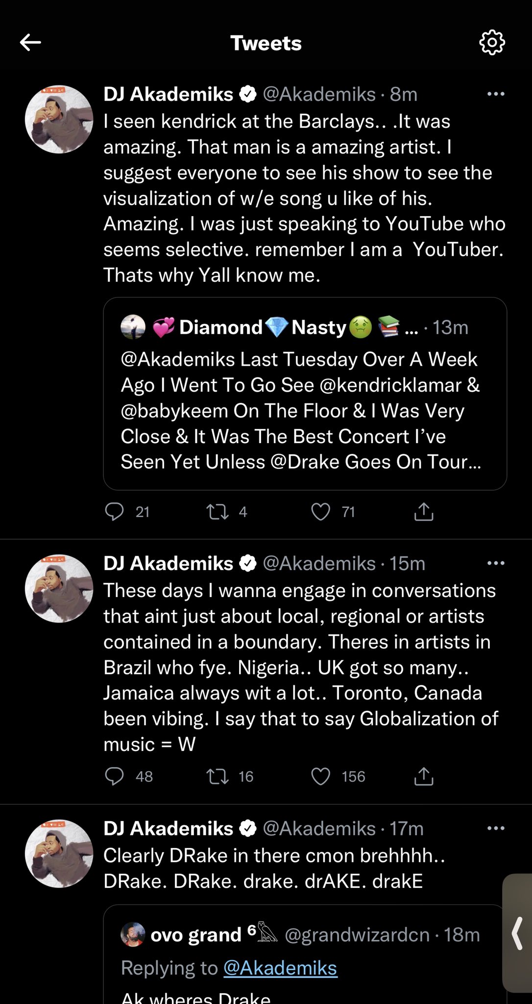 DJ Akademiks on Twitter: "I seen kendrick at the Barclays.. .It was amazing. That man is a ...