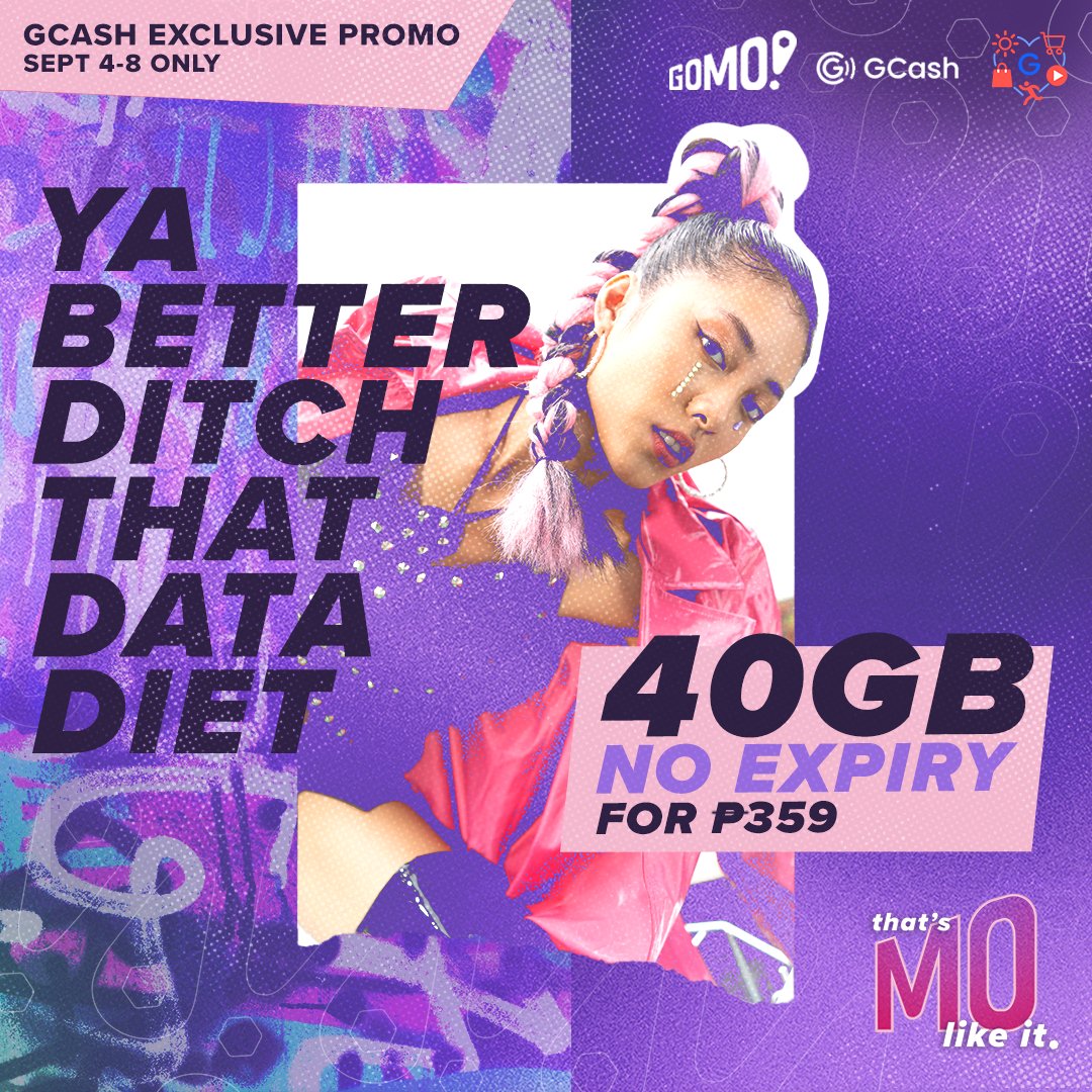 GOMO PH on Twitter: "Get your no-die data on GCash, fam! Get 40GB No Expiry Data for only P359 ...
