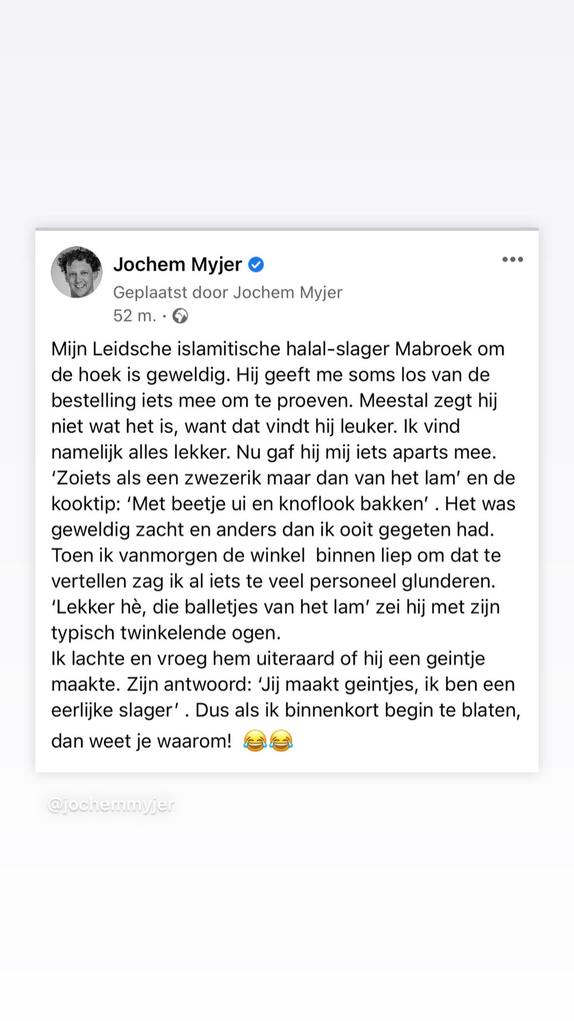 Jochem Myjer on Twitter: "🐑 🥎 🥎 🍽 https://t.co/yfWPLTeE1c" / Twitter