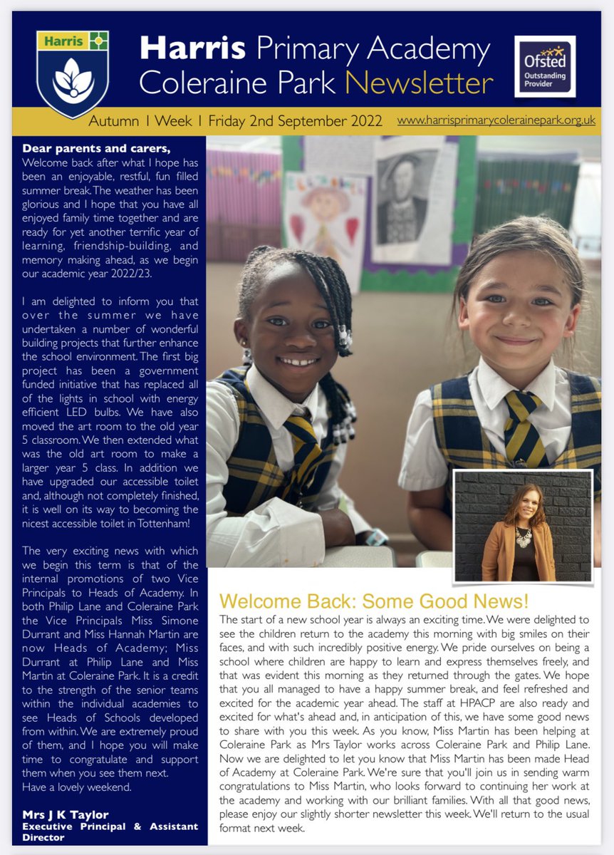 Welcome to Harris Primary Academy Coleraine Park