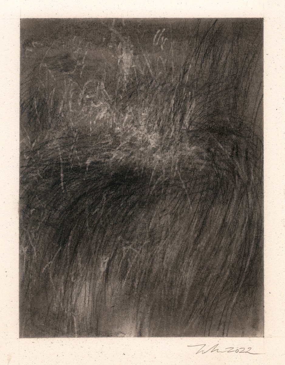 「2022 cd_02 21×16cm VIFART紙 コンテ 電動消しゴム conte crayon on pap」tokunaga ...