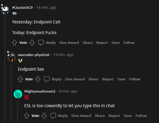 Endpoint Cex Esl Pro League 🔫 On Twitter Endpoint Sex Is My Favourite Team 
