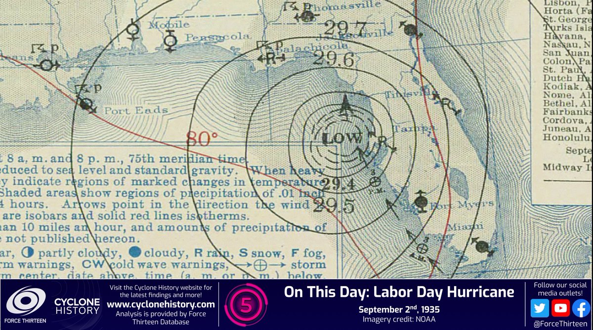 Cyclone History on Twitter: "#OTD back in 1935, the Labor Day Hurricane became the most intense ...
