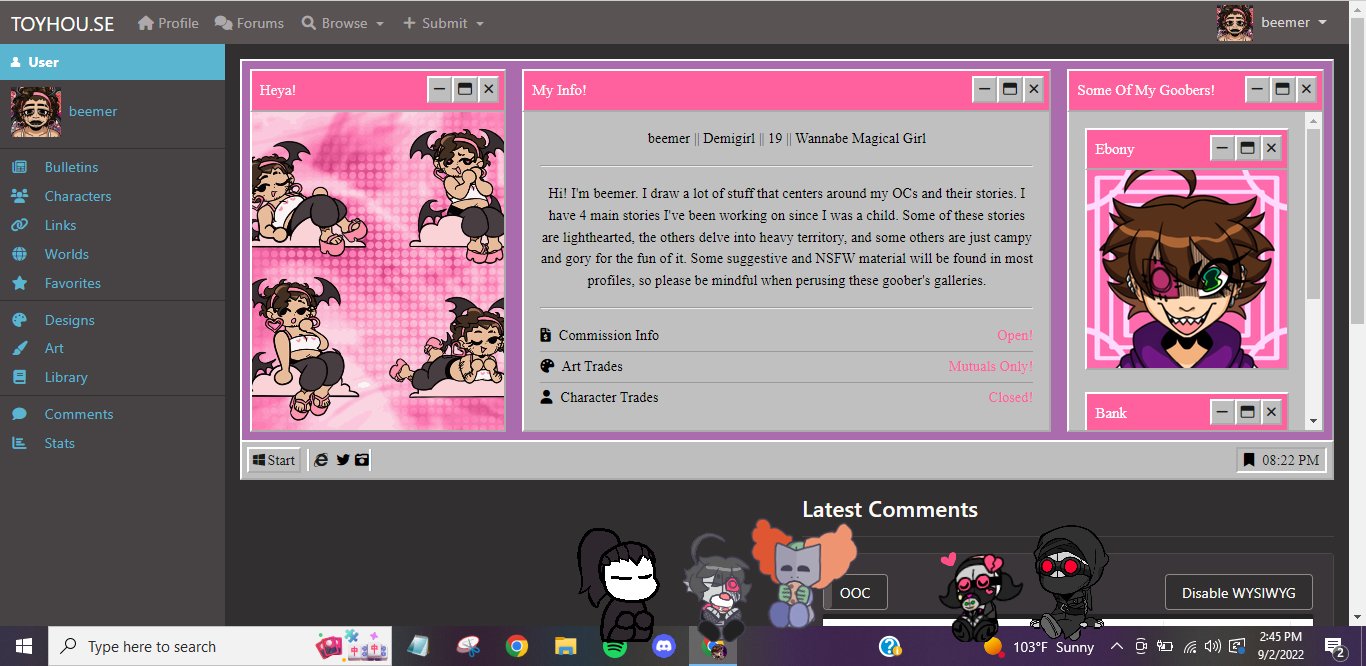 God of The Color Pink 🆖️ on Twitter: "im currently sprucing up my toyhouse by actually biting ...