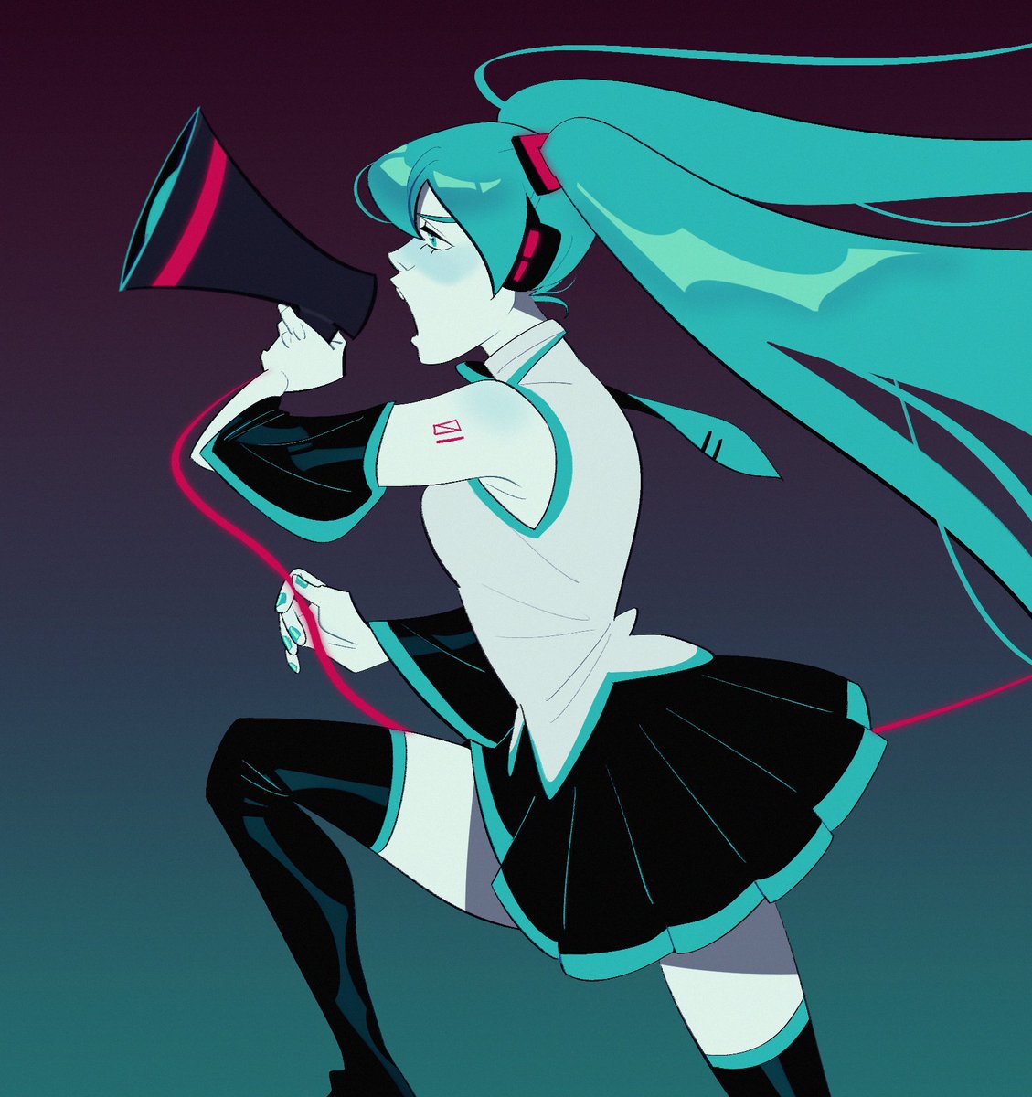 「MIKU! #HatsuneMiku #HatsuneMiku15thAnniv」|bee 👻のイラスト