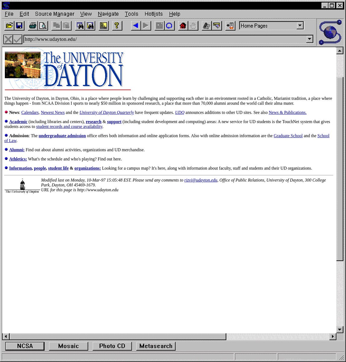 wayback_exe on Twitter: "University of Dayton May 1997 https://web.archive.org/web ...