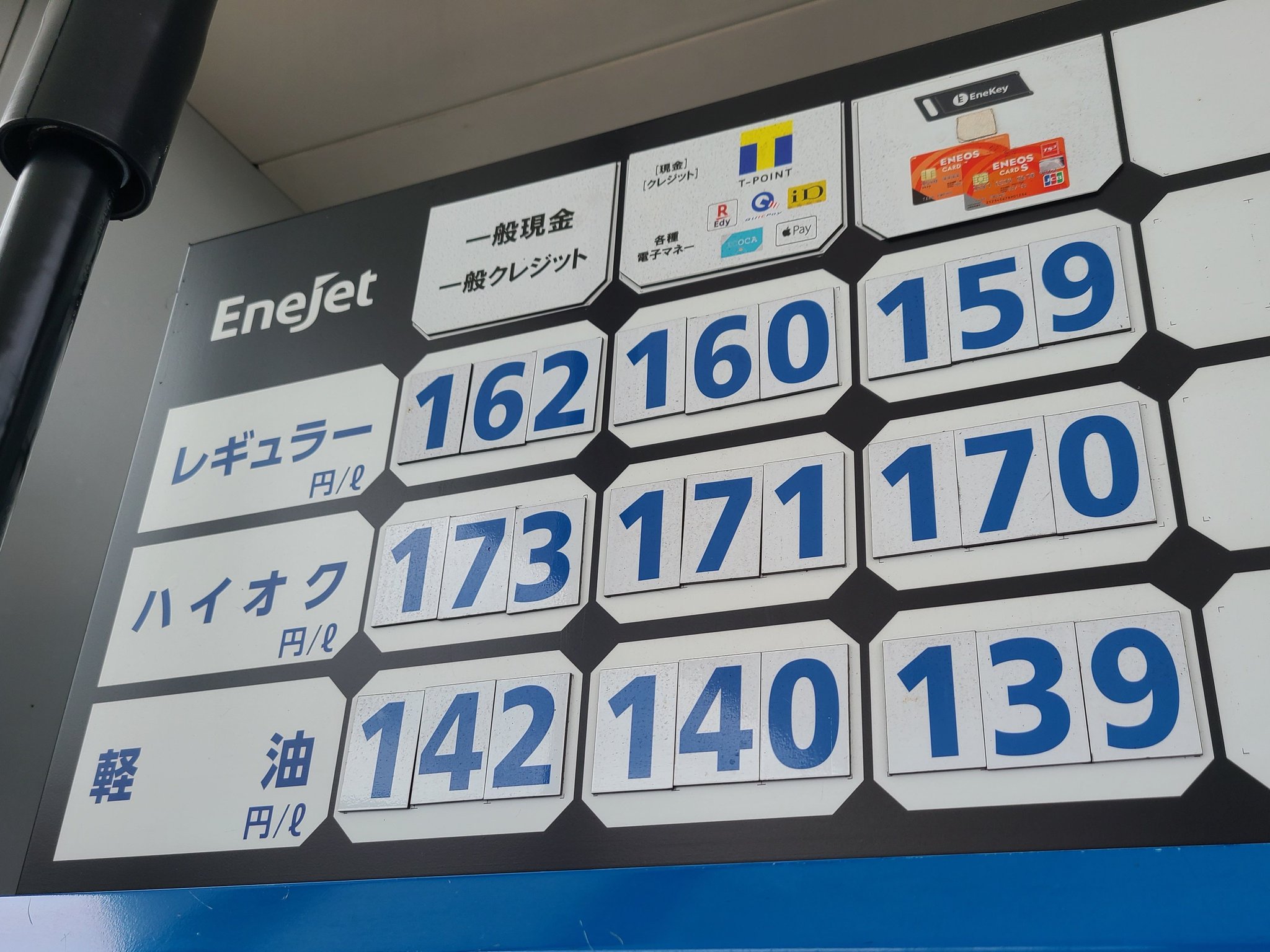 新条 on Twitter: "#岡山 #ガソリン価格 9/5月曜からガソリン・軽油 5円/L程度値上げ予告 （source：一宮高校前・ENEOSセルフSSの公式LINE 9/3配信 ...