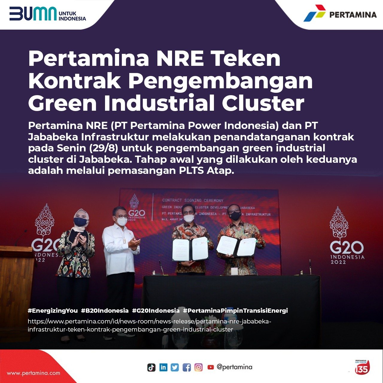 PERTAMINA on Twitter: "Pertamina NRE - Jababeka Infrastruktur lakukan penandatanganan kontrak ...