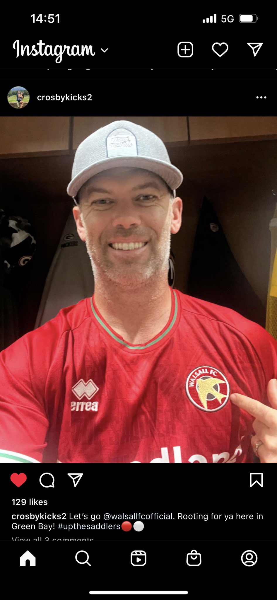 Mark Oldacres on Twitter: "Mason Crosby supporting Walsall is easily the biggest shock of the ...