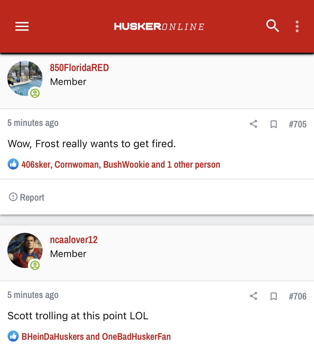 Message Board Geniuses on Twitter: "🚨MELTDOWN ALERT 🚨 #Nebraska fans absolutely love Scott Frost ...