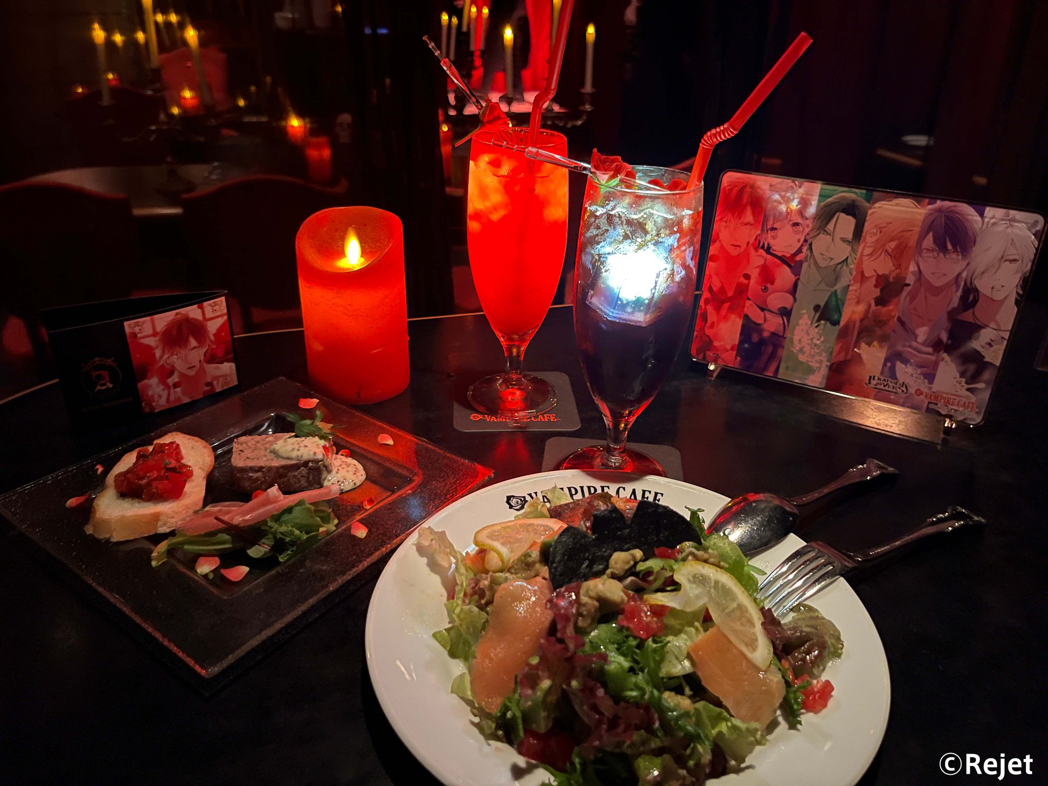 Rejetインフォ🌰 on Twitter: "🦇 VAMPIRE CAFE×DIABOLIK LOVERS 🌹 期間：～9月27日（日・月・火開催） こだわりのコース料理とオリジナルカクテル ...