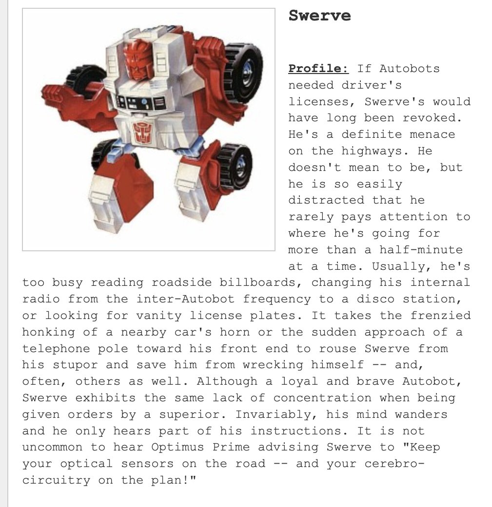 Transformers Swerve G1