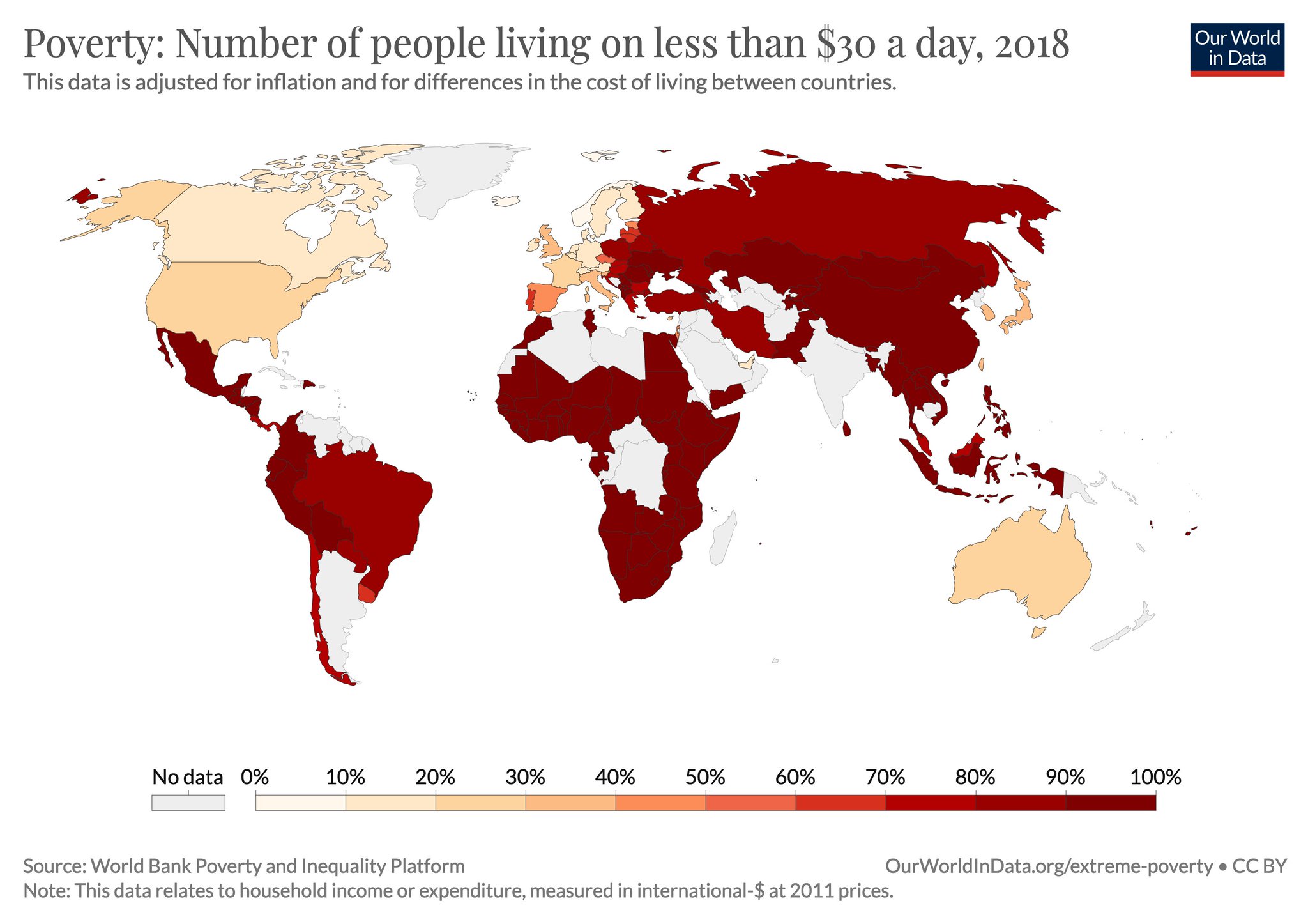 Our World in Data on Twitter: "The share of people living on less than ...